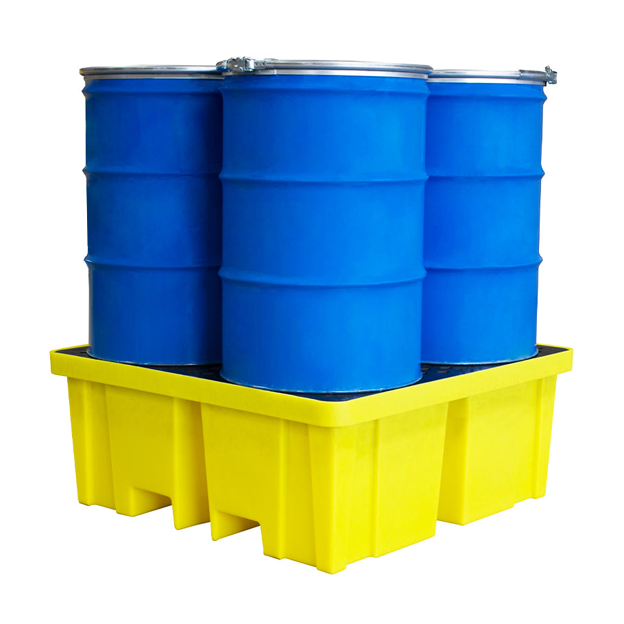 BP4XL 4 Drum Spill Pallet with Extra Capacity Sump & Removable Grids ...