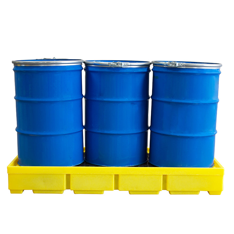 BP3 3 Drum Spill Pallet with Removable Grids - Suitable for 3 x 205 Li ...