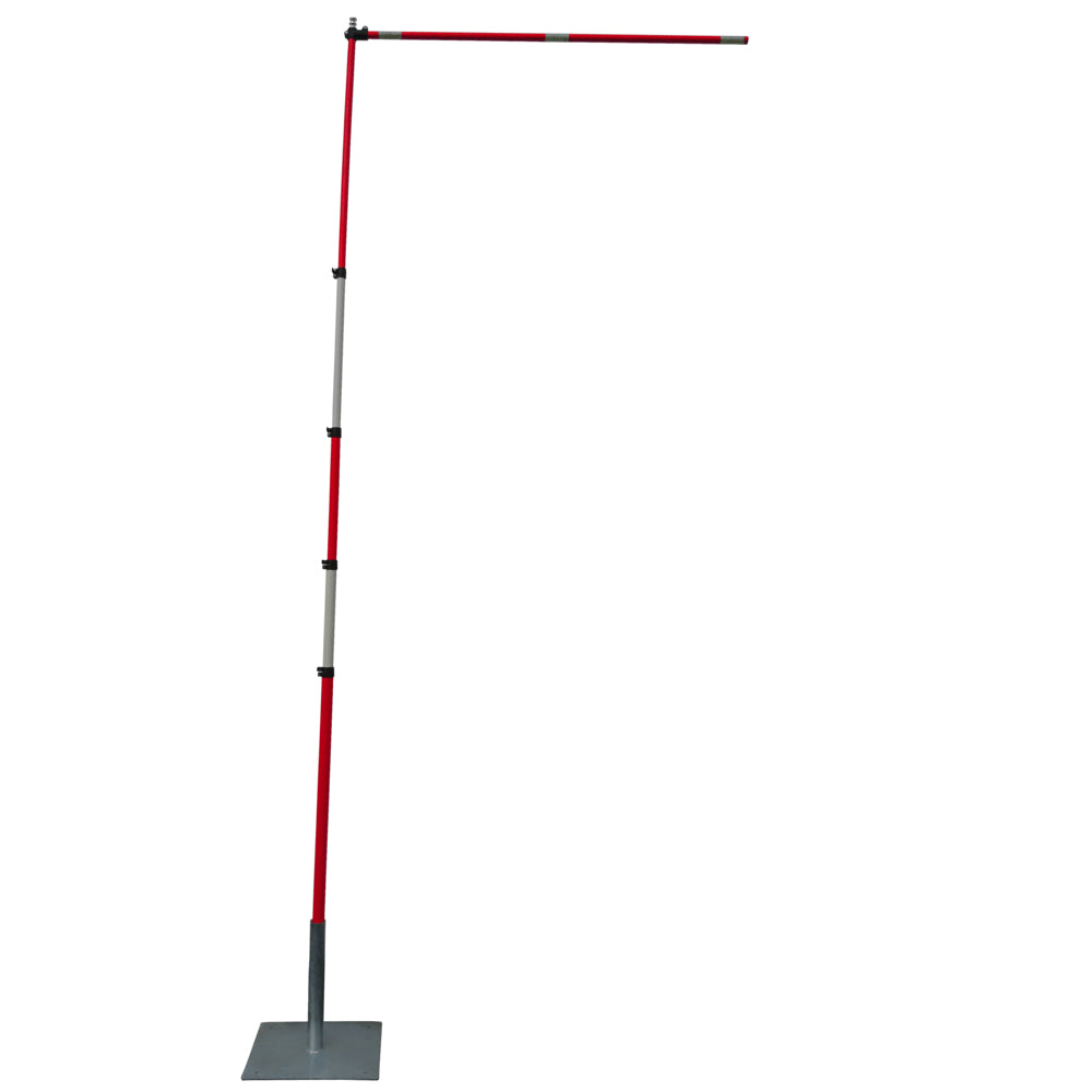 GS6 Guardian Cantilever Barrier Kit 5 with Red & White Pole, Steel Bas ...