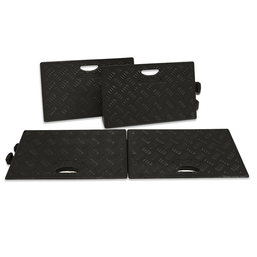 Heavy Duty 100mm High Kerb Ramp in Black with Carry Handle - Pack of 4 ...