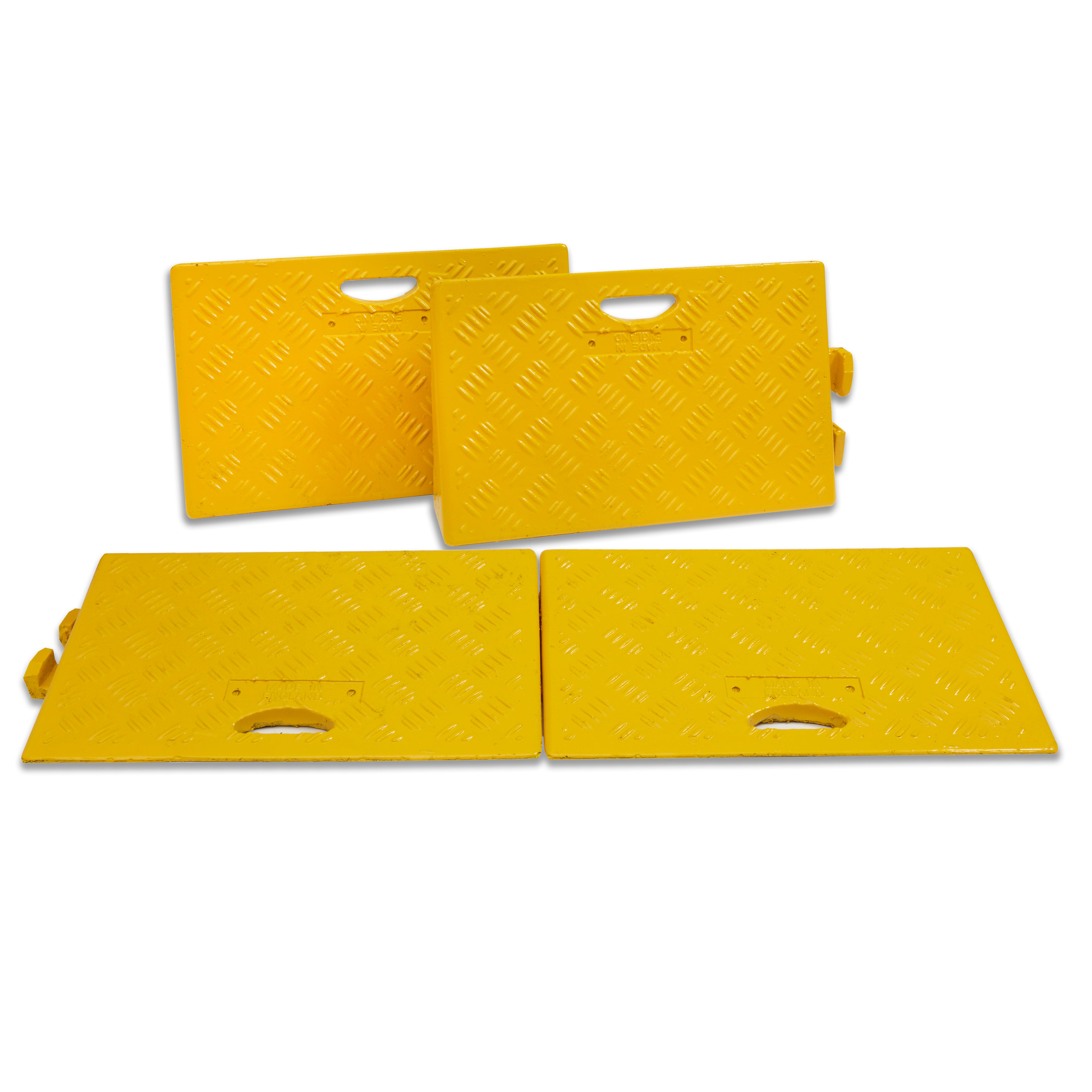 Heavy Duty 100mm High Kerb Ramp in Yellow with Carry Handle - Pack of ...