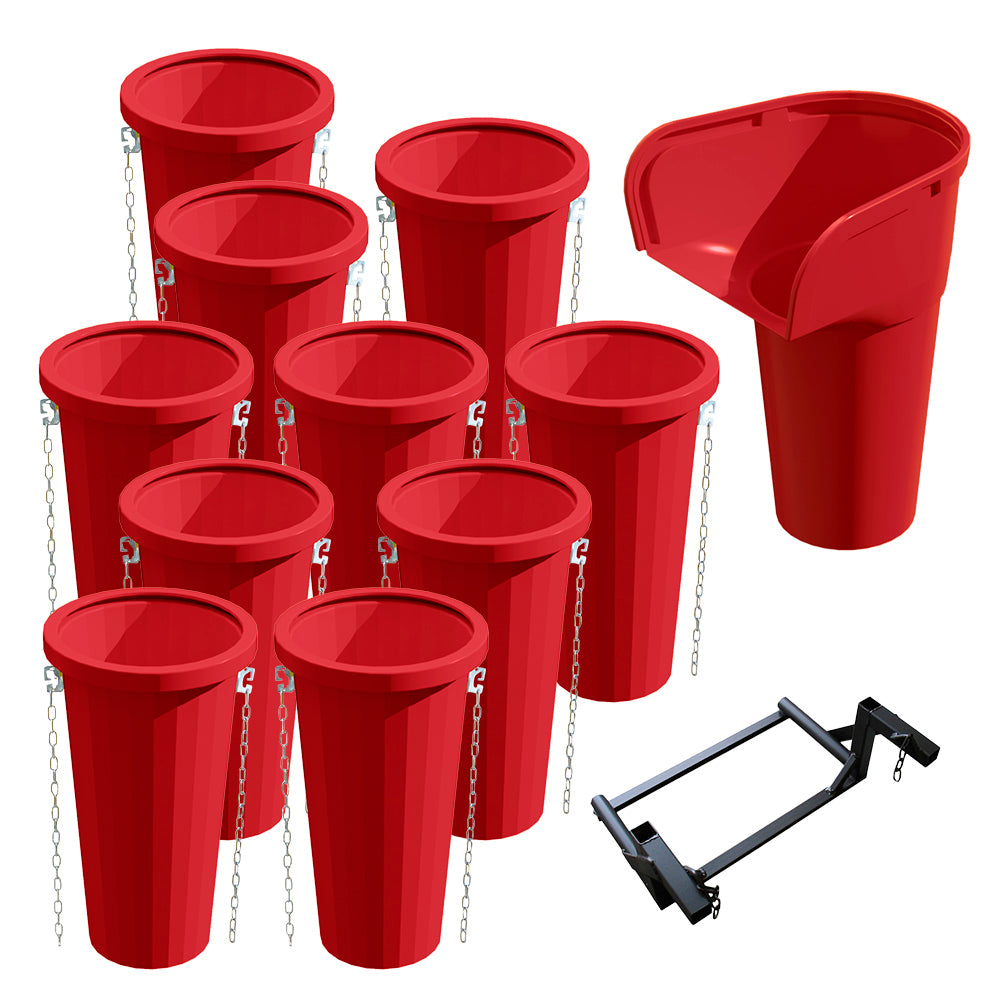 Heavy Duty 20" Rubble Chute Kit in Red - 10 Chutes, 1 Hopper & 1 Fixin ...