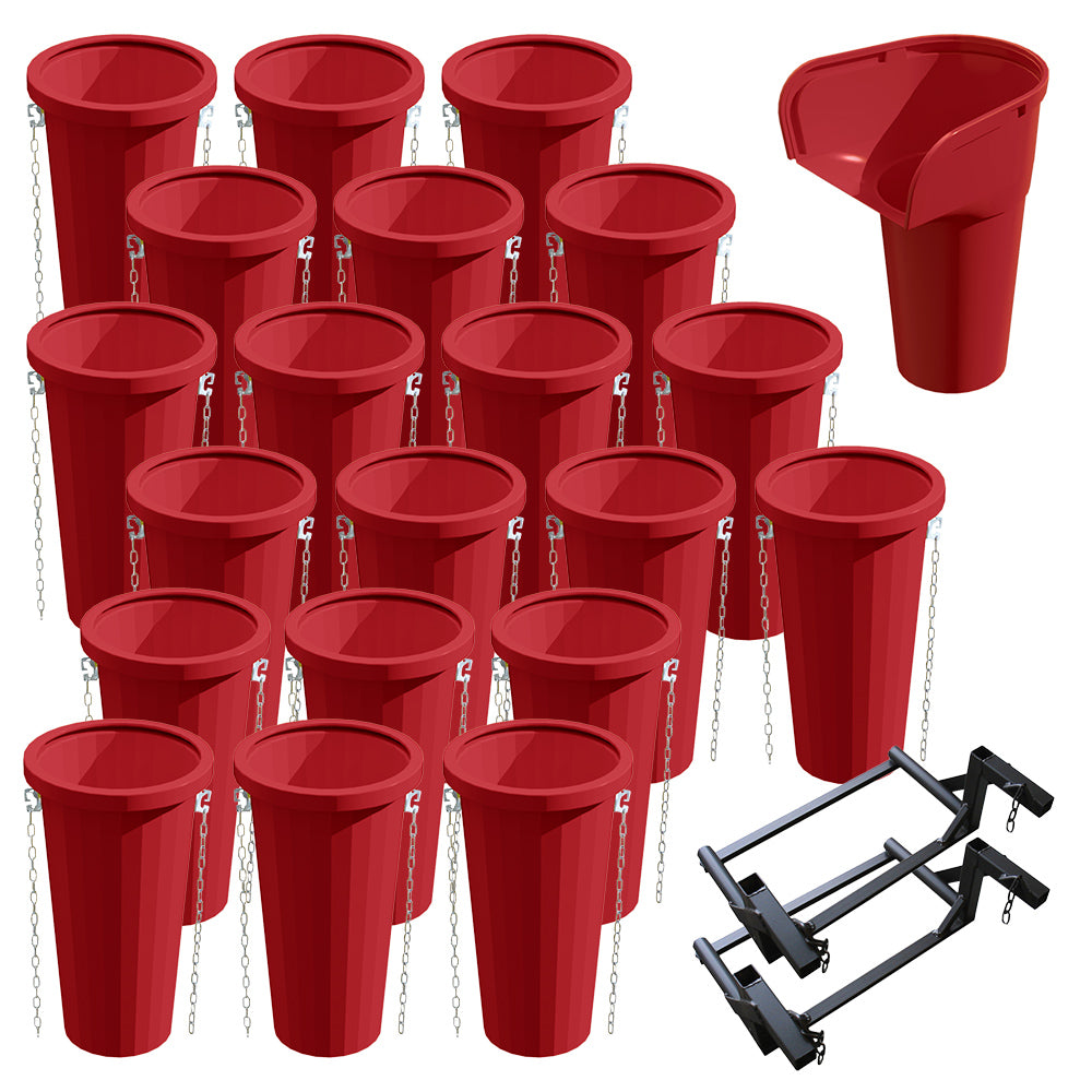 Heavy Duty 20" Rubble Chute Kit in Red - 20 Chutes, 1 Hoppers & 2 Fixi ...