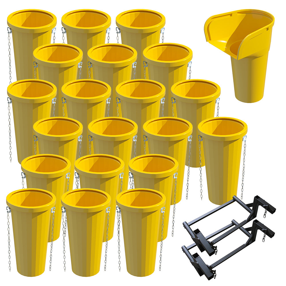 Heavy Duty 20" Rubble Chute Kit in Yellow - 20 Chutes, 1 Hoppers & 2 F ...