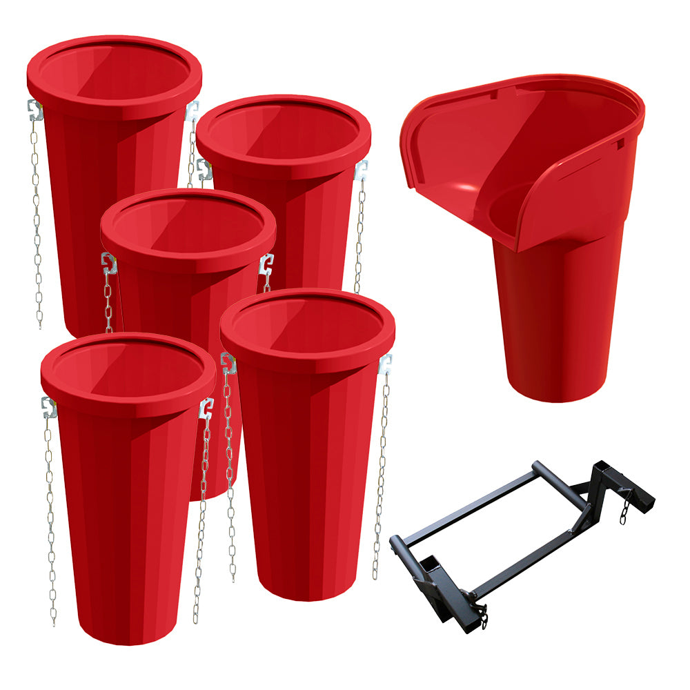 Heavy Duty 20" Rubble Chute Kit in Red - 5 Chutes, 1 Hopper & 1 Fixing ...