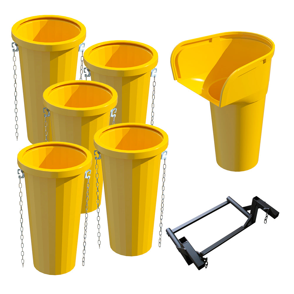 Heavy Duty 20" Rubble Chute Kit in Yellow - 5 Chutes, 1 Hopper & 1 Fix ...