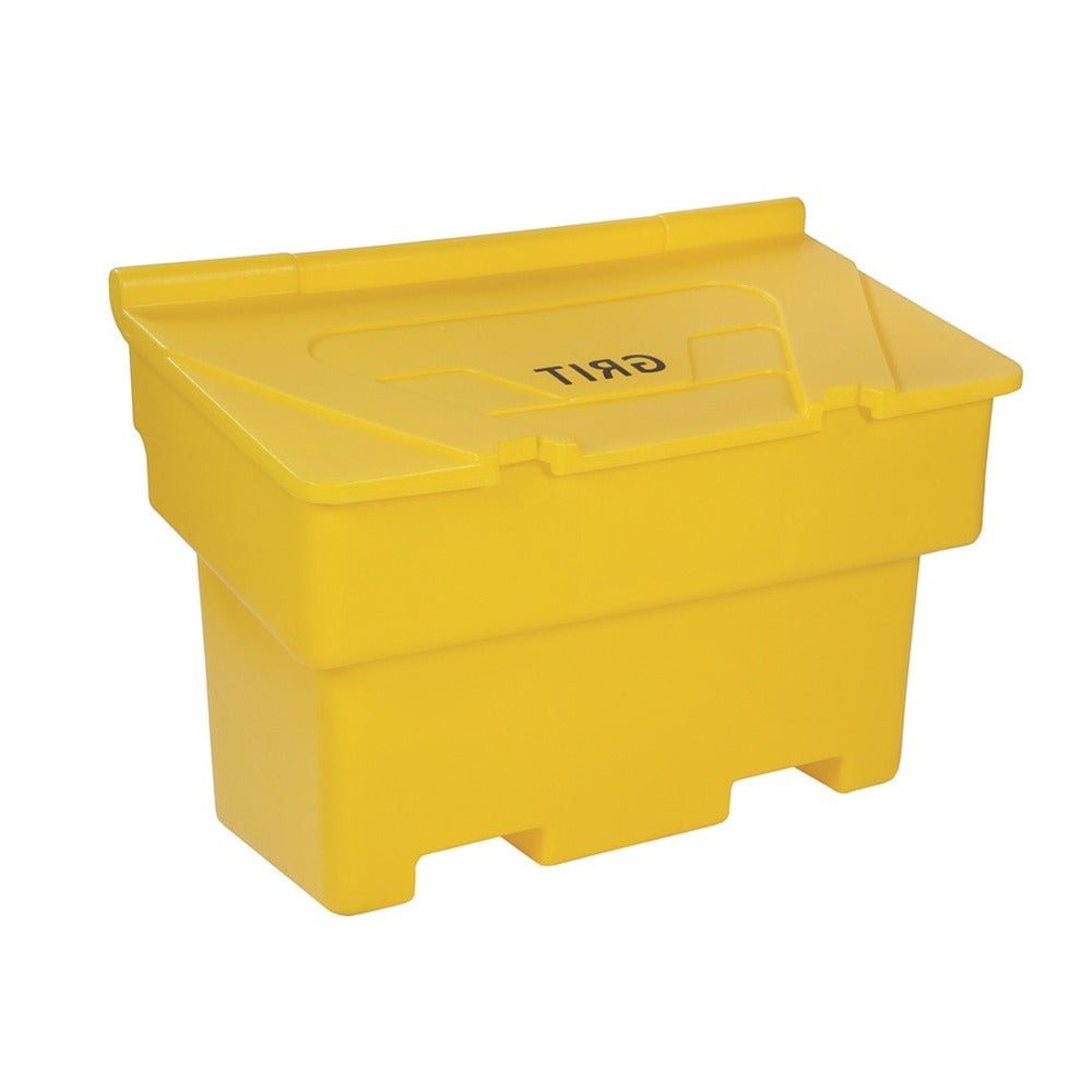 350 Litre Heavy Duty Stackable Grit Bin In Yellow With Hinged Lid One 350 Litre Heavy Duty Stackable Grit Bin In Yellow With Hinged Lid One