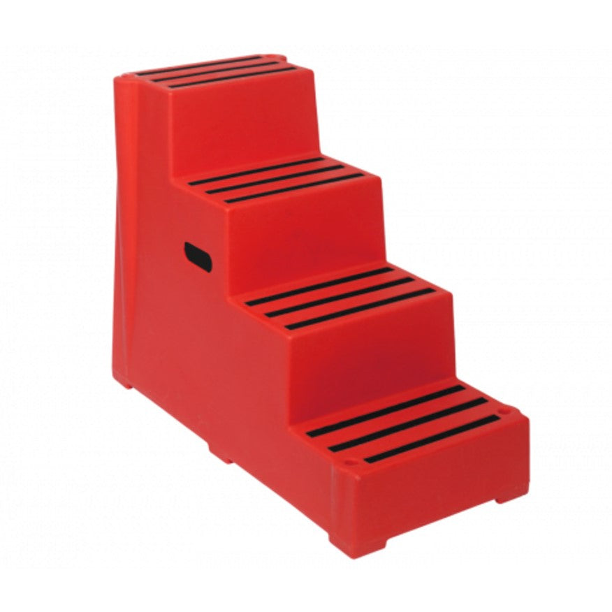 RW0104R Heavy Duty Premium Safety Steps in Red - 4 Step – One Stop For ...