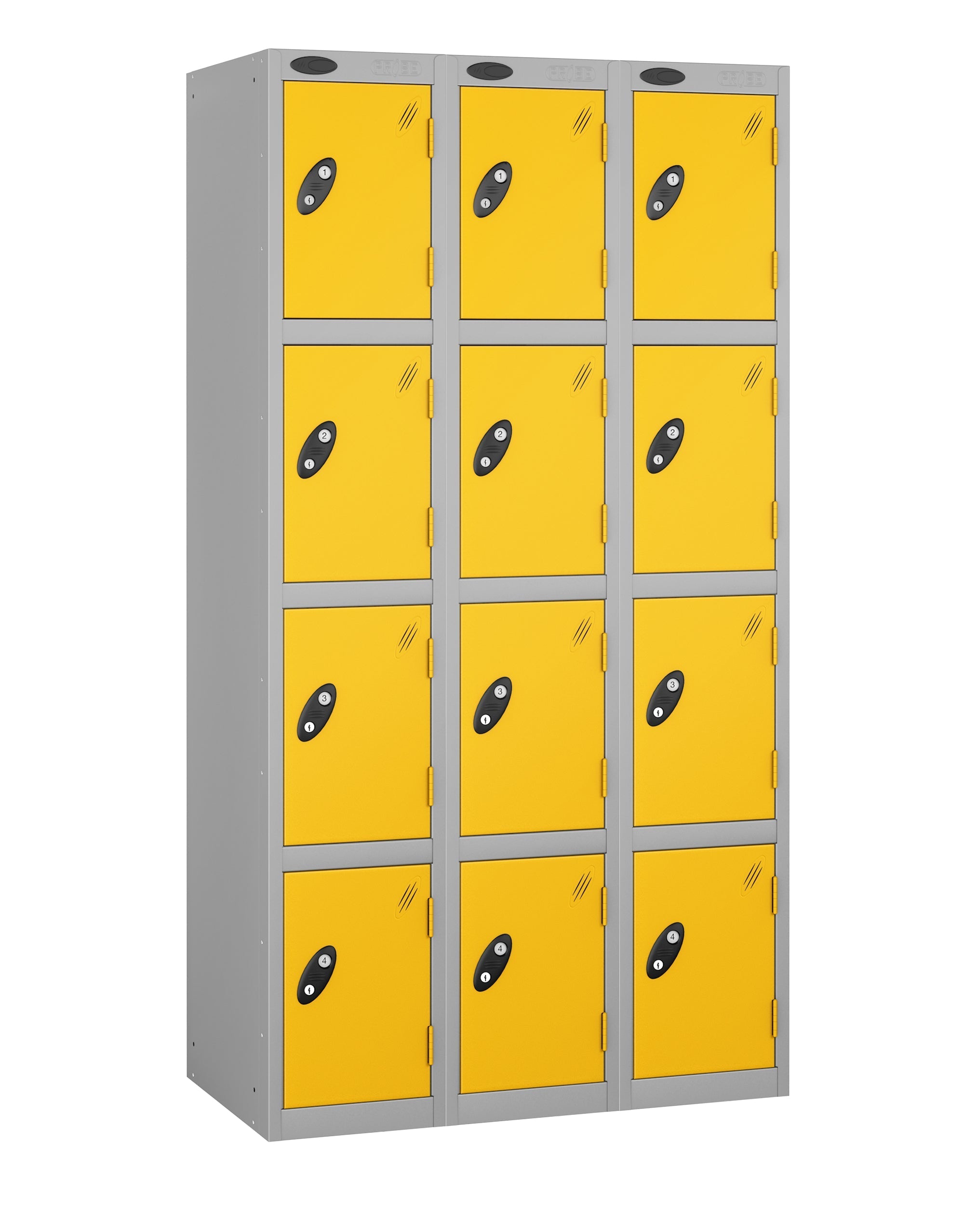 PROBEBOX STANDARD 3 NEST STEEL LOCKERS - ROYAL YELLOW 4 DOOR – One Stop ...