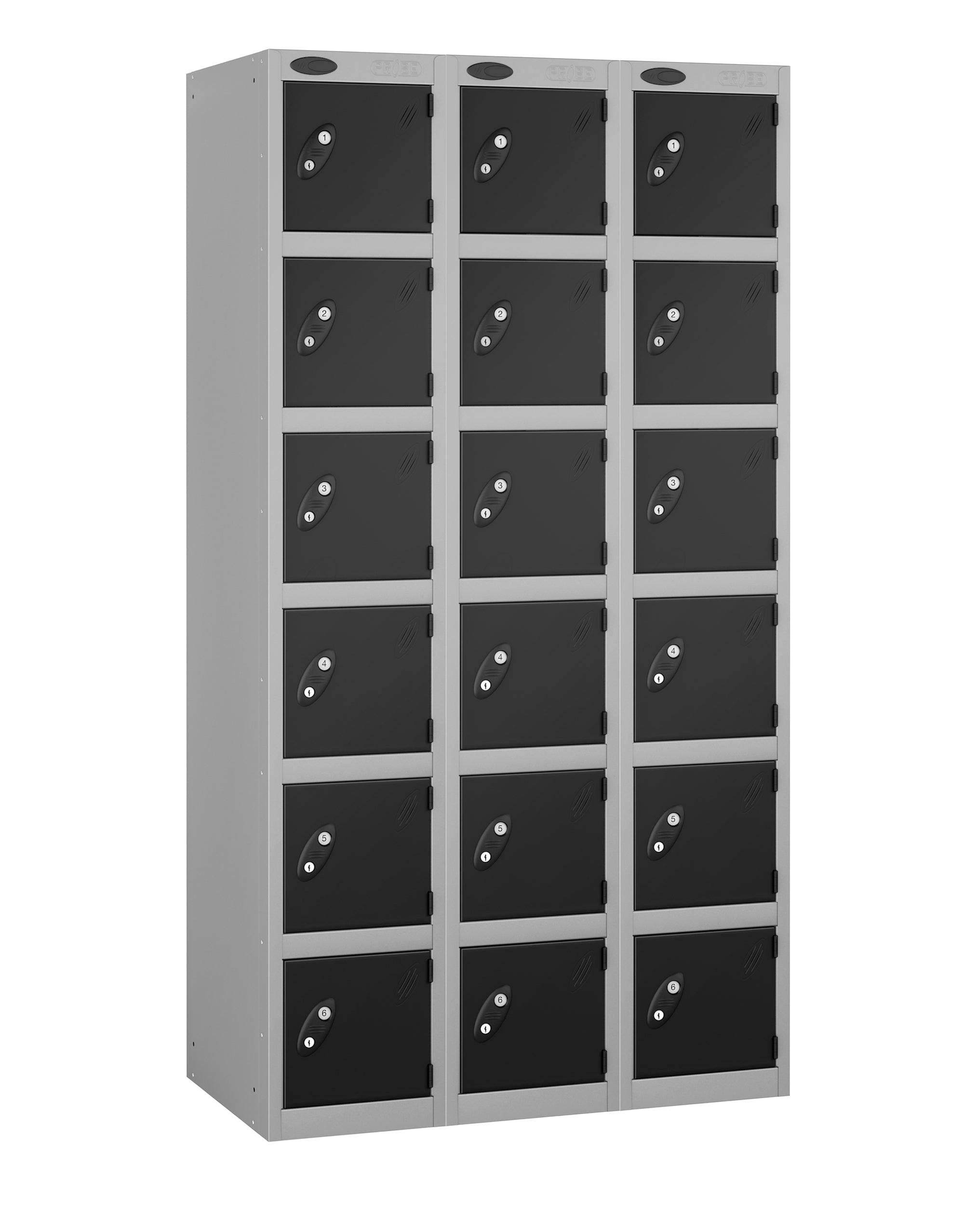 PROBEBOX STANDARD 3 NEST STEEL LOCKERS - JET BLACK 6 DOOR – One Stop ...