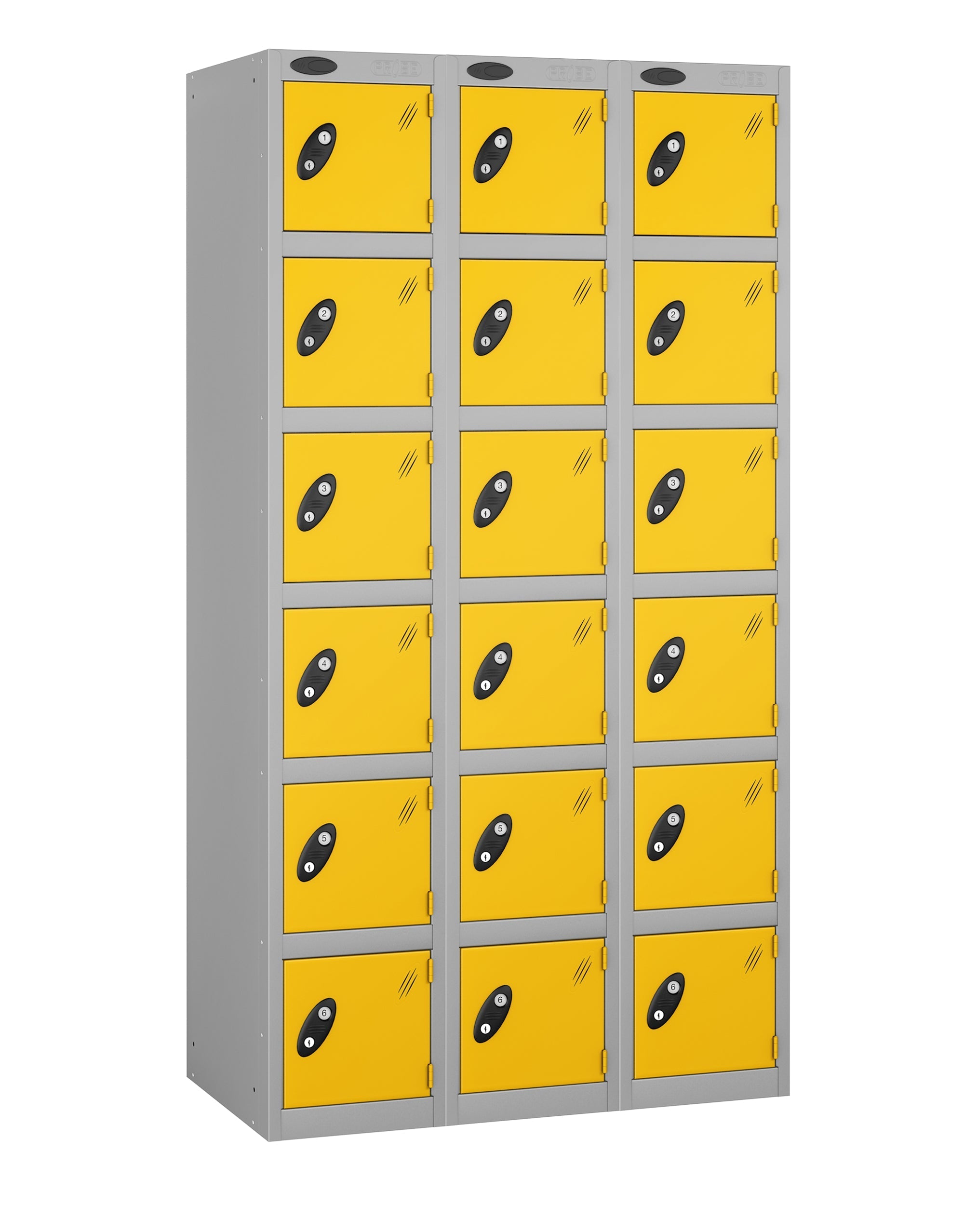 PROBEBOX STANDARD 3 NEST STEEL LOCKERS - ROYAL YELLOW 6 DOOR – One Stop ...