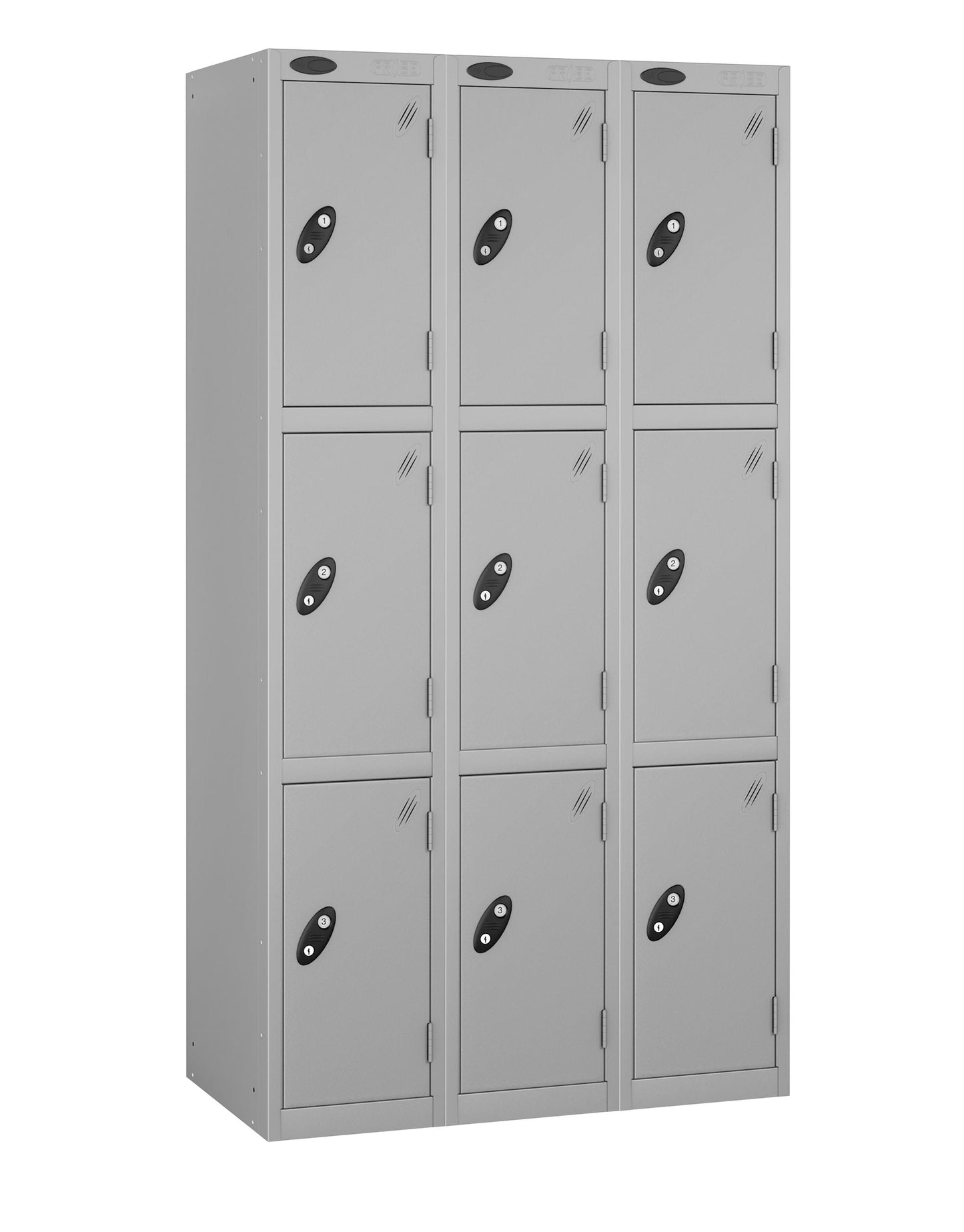 PROBELOW LOW LEVEL 3 NEST STEEL LOCKERS - DUST SILVER 3 DOOR – One Stop ...
