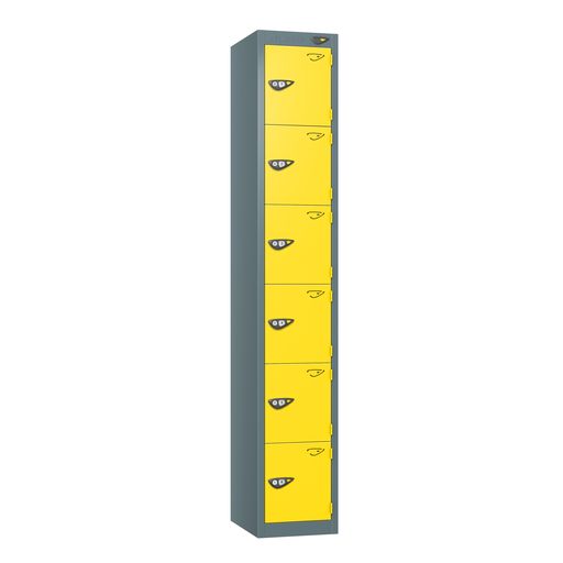 PURE SCHOOL LOCKERS WITH SLATE GREY BODY - LEMON YELLOW 6 DOOR – One ...