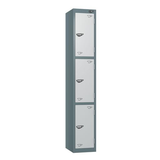 PURE SCHOOL LOCKERS WITH SLATE GREY BODY - PEARL SILVER 3 DOOR – One ...