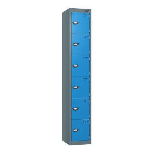 PURE SCHOOL LOCKERS WITH SLATE GREY BODY - COBALT BLUE 6 DOOR – One ...