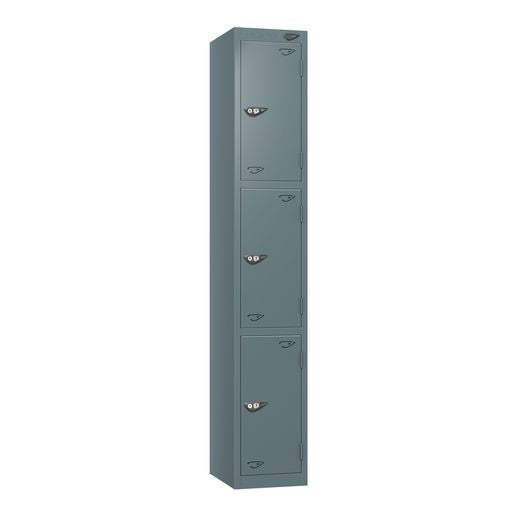 PURE SCHOOL LOCKERS WITH SLATE GREY BODY - SLATE GREY 3 DOOR – One Stop ...